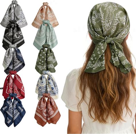 Conehoy 10 Pcs 276 X 276 Inch Square Satin Head Scarves Neck Scarf