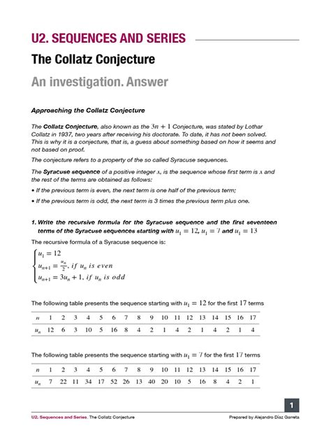 Understanding The Collatz Conjecture Pdf Mathematical Objects Numbers