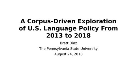 Pdf A Corpus Driven Exploration Of Us Language Policy From 2013 To 2018