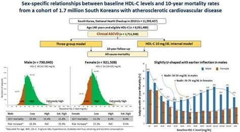 Sex Specific Relationships Between Hdl Cholesterol Levels And 10 Year Mortality In Individuals
