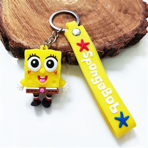 قیمت و خرید جاکلیدی مدل سیلیکونی طرح باب اسفنجی و دوستان مجموعه 6 عددی