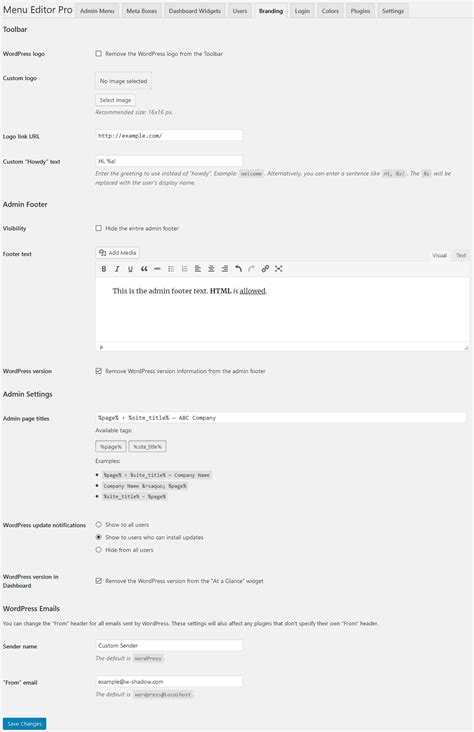 admin menu editor pro branding addon