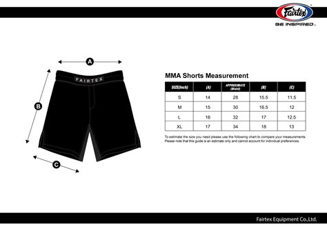 Sizing Chart Fairtex Global