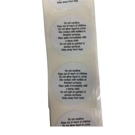 Diffuser Warning Labels 3cm 50pk Artisan Candle Supplies