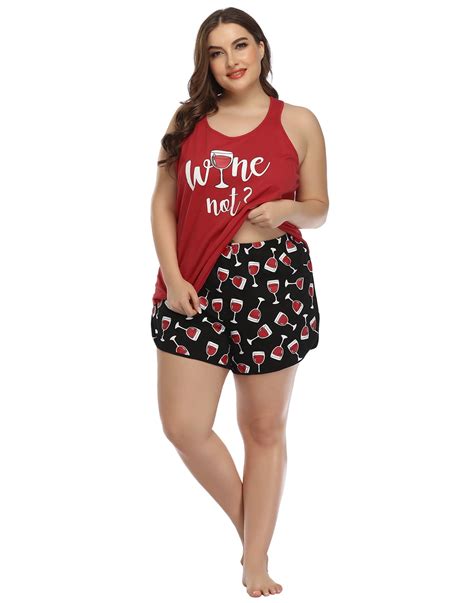 Hde Womens Plus Size Pajama Set Tank Top And Shorts Sleepwear Pj Sets