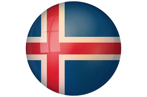 아이슬란드의 국기 공식 색상의 아이슬란드 국가 상징 템플릿 아이콘입니다 추상 벡터 배경입니다 둥근 유리 라이트 볼 3d 큰 거품 구체 0명에 대한 스톡 벡터 아트 및 기타