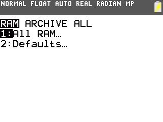 Solution 34871 Clearing The Memory On The TI 83 Plus And TI 84 Plus Family Of Graphing Calculators