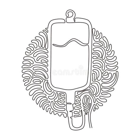 连续单线绘图引用图标 血袋 Iv包图标 导管插图 医学与健康标志 轮廓 向量例证 插画 包括有 等高 艺术 280972689