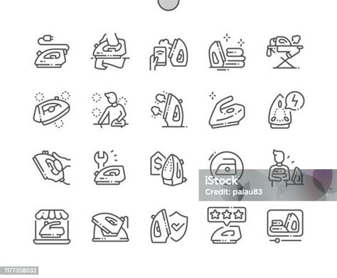 철 잘 만들어진 픽셀 완벽한 벡터 얇은 라인 아이콘 30 웹 그래픽 및 응용 프로그램을위한 그리드 2x 간단한 최소한의 그림