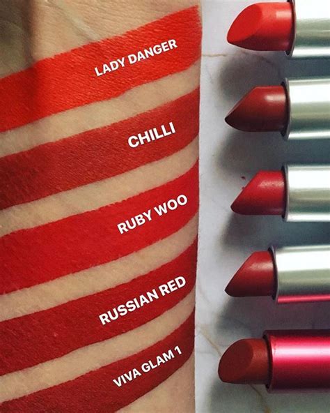 Orange Red Lipstick Swatches