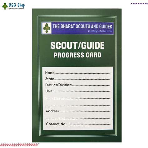 Progress Card Scout Guide The Bharat Scouts And Guides