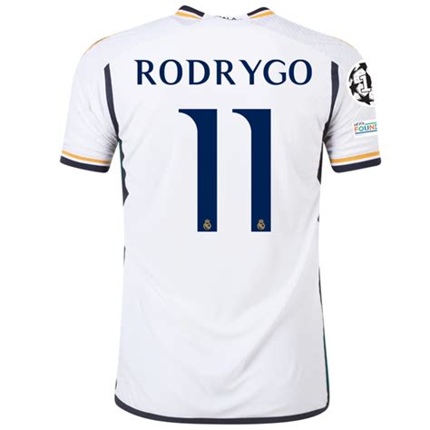 Adidas Real Madrid Authentic Rodrygo Home Jersey W Champions League