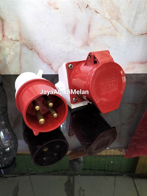 Socket Plug 4 Pin 32a Stop Kontak Genset 3 Phase 4 Pin 32 A Lazada