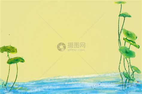 手绘古风荷花背景图片素材 正版创意图片400070358 摄图网