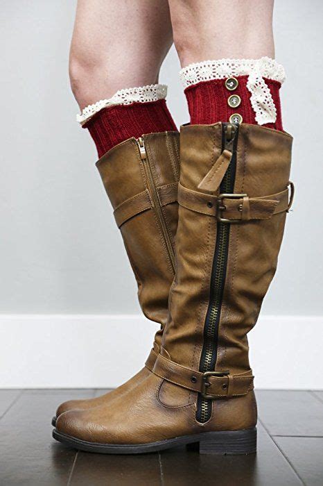 Modern Boho The Original Button Boot Socks With Lace Trim Boutique