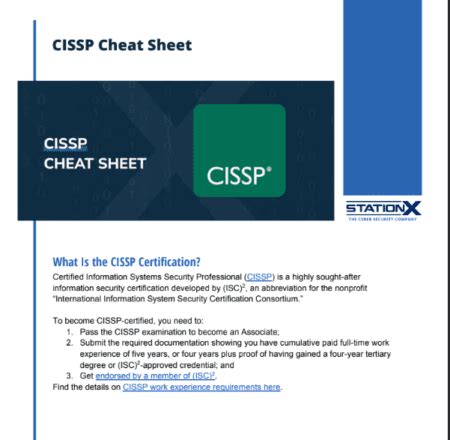 CISSP Cheat Sheet Bookory