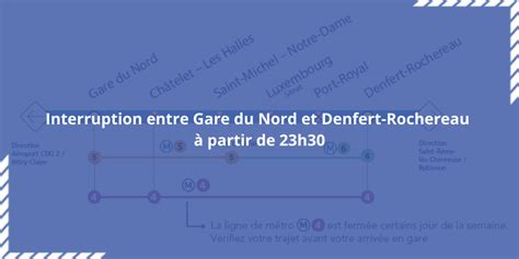 Interruption entre Gare du Nord et Denfert Rochereau à partir de 23h30