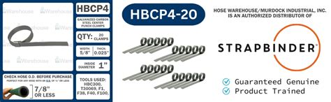 Genuine Strapbinder Hbcp4 Center Punch Clamps 1 Galvanized Carbon