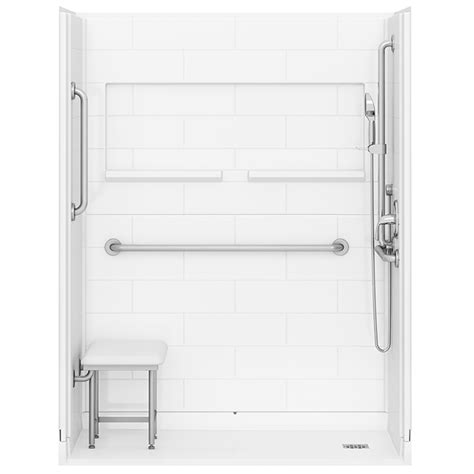 60 X 33 Accessible Shower Right Drain Inspire Showers