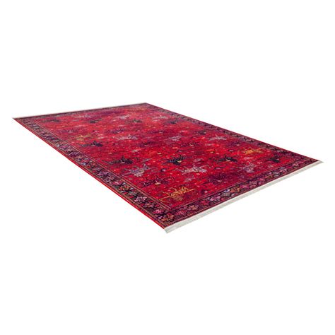 قیمت و خرید فرش ماشینی مرینوس طرح شیر و خورشید کد 600104 زمینه لاکی