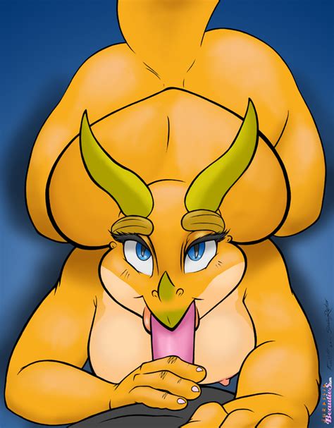 Rule 34 2011 Anthro Blue Eyes Breasts Cherri Topps Dinosaur Fellatio