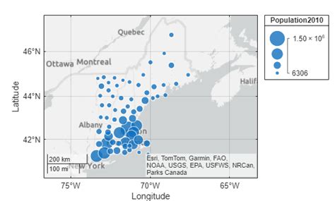 Create Standalone Geographic Bubble Chart From Table Data Matlab And Simulink