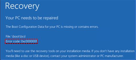 Your Pc Need To Be Repaired Error 0xc000000f Smartadm Ru