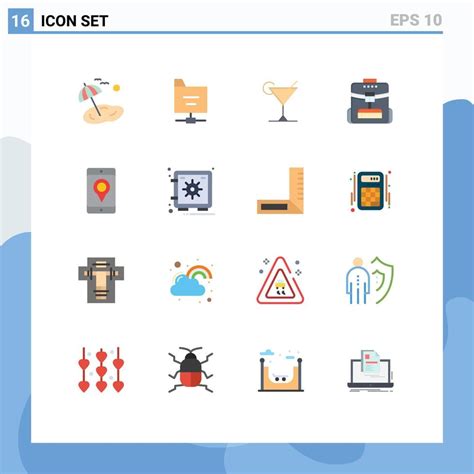 Universal Icon Symbols Group Of 16 Modern Flat Colors Of Beach Lemon Spring Server Backbag