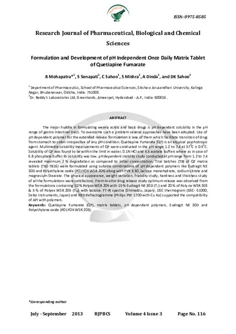 Pdf Formulation And Development Of Ph Independent Dependent Sustained Release Matrix Tablets