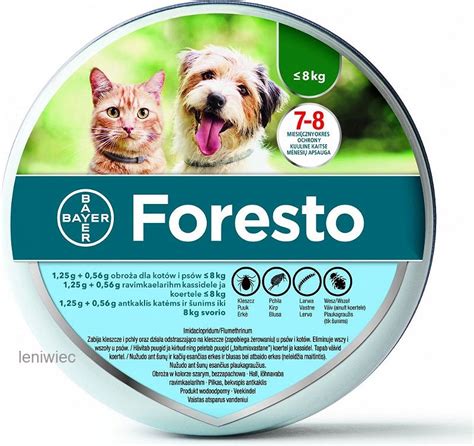 BAYER FORESTO Obroża dla psa i kota przeciw kleszczom i pchłom poniżej
