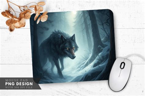 2 Fantasy Wolf Misty Forest Mouse Pad Designs And Graphics