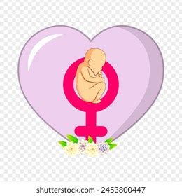 Vector Illustration Female Foetus Heart Flowers Stock Vector Royalty