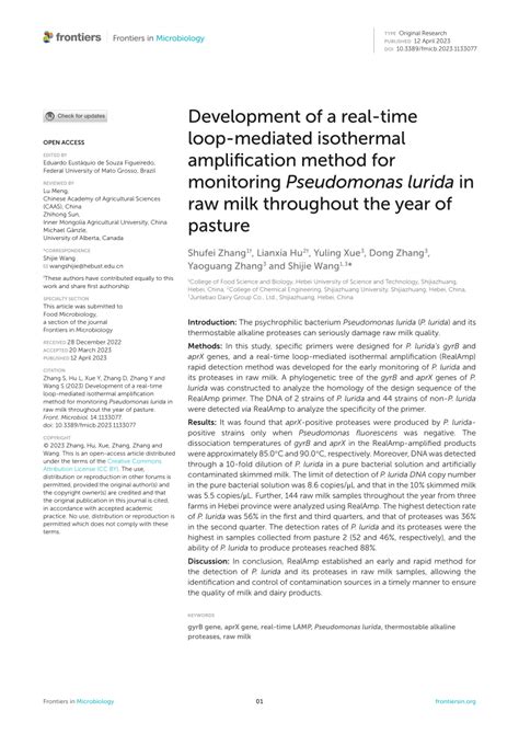 Pdf Development Of A Real Time Loop Mediated Isothermal Amplification