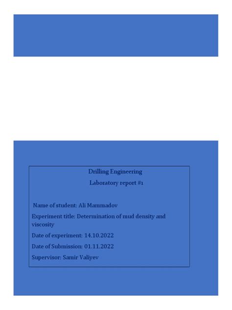 Ali Mammadov Determination Of Mud Density And Viscosity Pdf