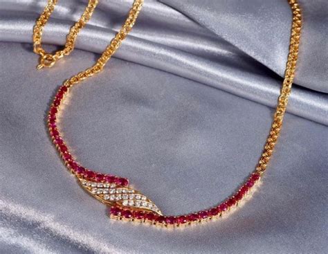 Vivid Red Ruby And Diamond Necklace Necklace Ruby Diamond Necklace Womens Necklaces