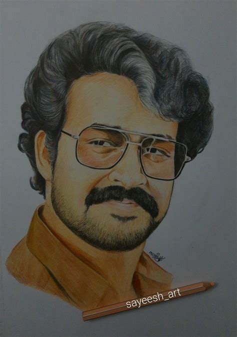 Mohanlal Birthday Special Mohanlal Colorpencil Drawing Portrait