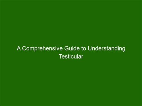 A Comprehensive Guide To Understanding Testicular Cancer Symptoms And Treatment Health And Beauty