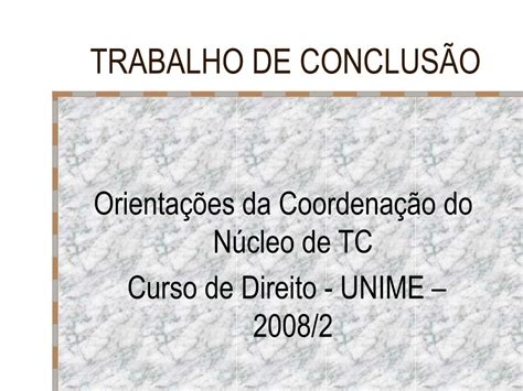 PPT TRABALHO DE CONCLUSÃO PowerPoint Presentation free download ID