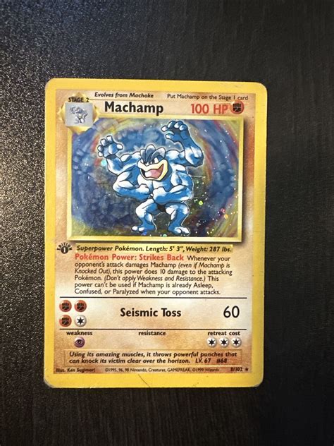 Pokémon Tcg Machamp Base Set 8102 Holo 1st Edition Holo Rare Hp Ebay