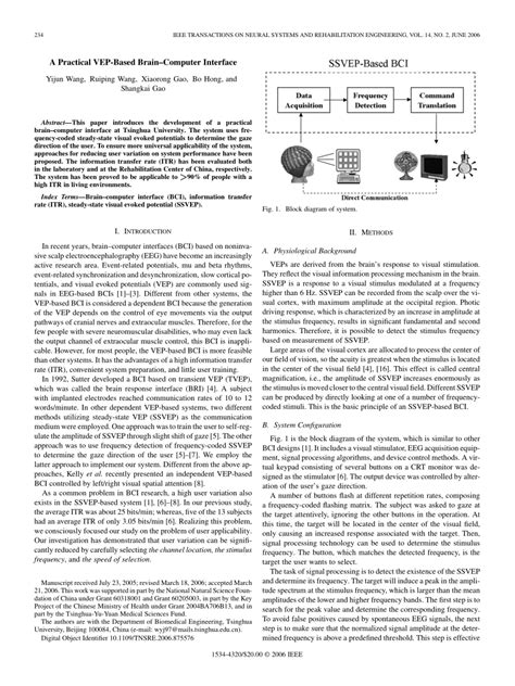 Pdf A Practical Vep Based Brain Computer Interface