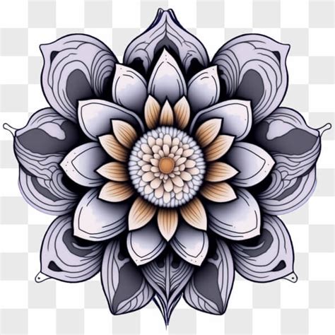 Download White And Gray Lotus Flower Abstract Design Pngs Online