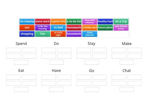 Verb Noun Combinations Group Sort Verb Noun Combinations Group Sort
