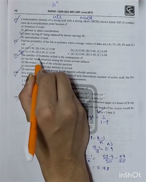 Csir Net Lyophobic Colloid 2015 Questions Csirnet Lyophobic Colloid Chemistry