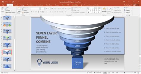 Animated Funnel Blocks PowerPoint Template
