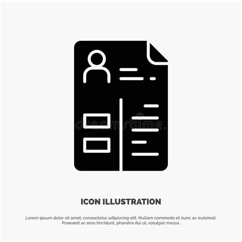 Curriculum Cv Job Portfolio Solid Glyph Icon Vector Stock Vector Illustration Of Business