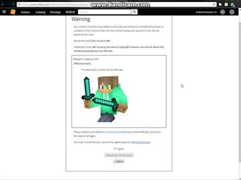 MY ROBLOX ACCOUNT NEARLY GOT TERMINATED YouTube