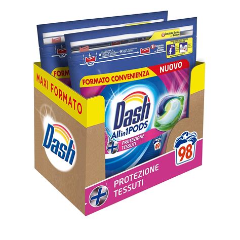 Set 2 X Detergent Rufe Automat Dash All In One Pods Protezione Tessuti 49 Capsule 98 Spalari