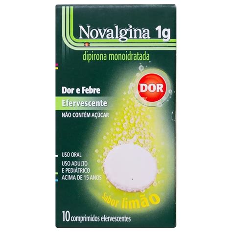 Novalgina Dipirona 1g 10 comprimidos efervescentes Sabor Limão