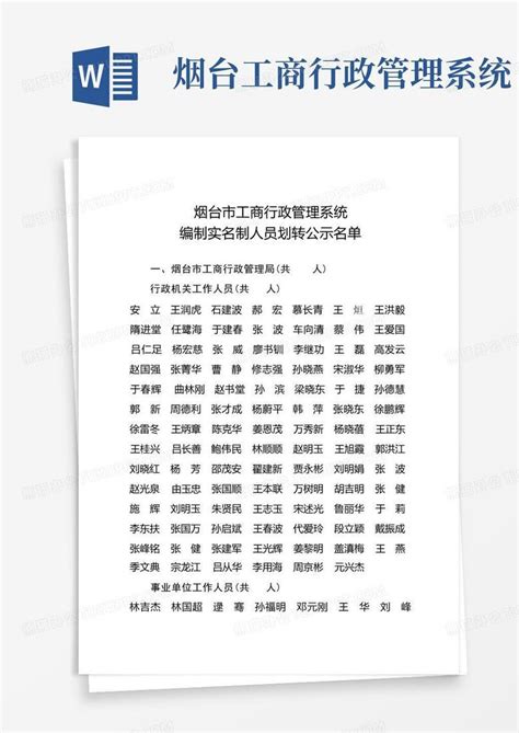 烟台工商行政管理系统word模板下载编号laypdbgr熊猫办公