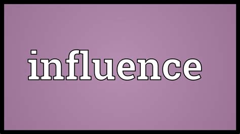 Influence Meaning Youtube